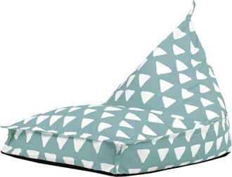 Icon Brand Dreieck Druck Sitzsack Kinder, Gr&uuml;n, Webstoff, Sitzsack-Liege mit F&uuml;llung, Bequemer Kinder Sessel, Kuschelsessel, Lese Sessel, Schlafzimmer, Kinderzim
