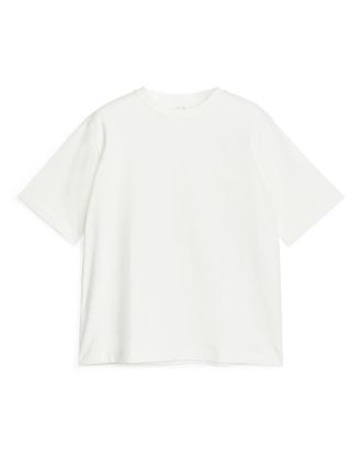 Arket T-Shirt Aus Boucl&eacute;-Jersey -Wei&szlig;