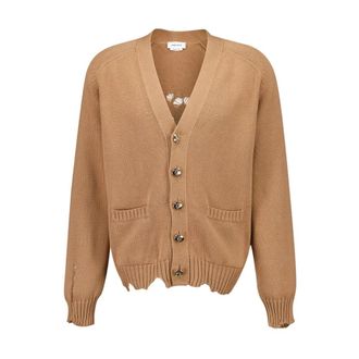 Alexander McQueen Distressed Skull Strickjacke - - Knitwear - Herren - Beige - S