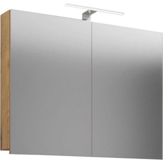 ebuy24 Ebuy24 - VCB1 Bad Wandschrank m Spiegel 80cm inkl. Licht Honig Eiche Dekor