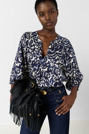 Gerard Darel Blouse imprim&eacute; floral abstrait - CALINA - Encre