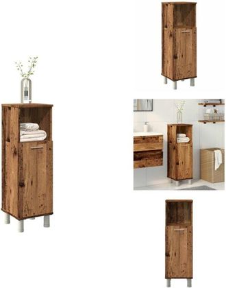 vidaXL Badschrank Altholz-Optik 30x30x95 cm Holzwerkstoff - Badschrank - Badschränke - Badezimmerschrank - Badezimmerschränke