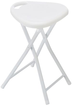 Feridras ABS-Hocker und Stahl Beine L31 H46.5 P31 CM klappbar wei&szlig;