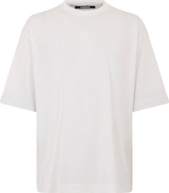 Jacquemus Homme, Tops, Blanc, Taille: L T-shirt basique &agrave; manches courtes