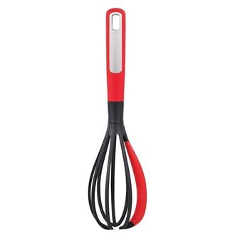 Bergner Mars | Nylon und Silikon Schneebesen | Ergonomischer Griff mit Beschichtung und Aufh&auml;nger | 30,6 cm | Schwarz und Rot