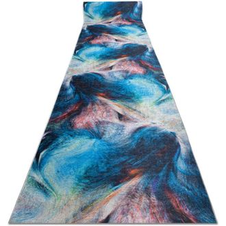 RugsX L&auml;ufer Antirutsch LOTUS COLOR 36500 Abstraktion blau / rot ZUM WASCHEN 100cm blue 100x270 cm