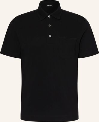 Ermenegildo Zegna Zegna Piqu&eacute;-Poloshirt schwarz