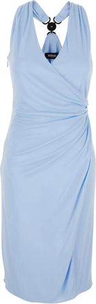 Versace Femme, Robes, Bleu, Taille: 38 FR Viscose-Jersey Midi Dress