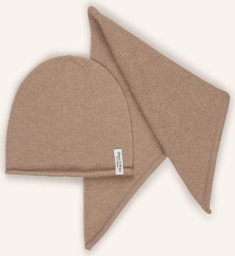 Marc O'Polo Marc Opolo Set: Dreiecktstuch Und M&uuml;tze beige