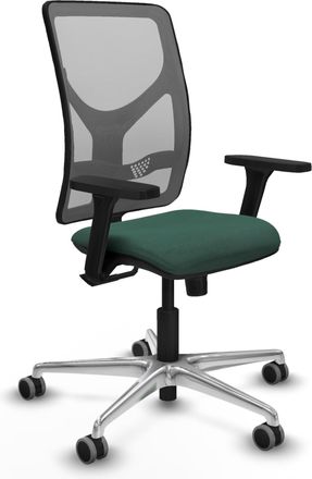 Piqueras y Crespo B&uuml;rostuhl f&uuml;r Zuhause, mit 3D-Armlehnen, h&ouml;henverstellbare Lendenwirbelst&uuml;tze, ausgestattet mit 3 Positionen und Schneidschaum, Grau/Flaschengr&uuml;n