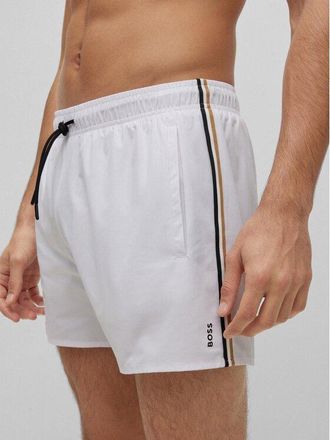 HUGO BOSS Badeshorts Iconic 50491594 Wei&szlig; Regular Fit