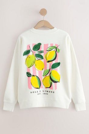 Next Sweater Rundhals-Sweatshirt mit Zitronen-Grafik (1-tlg)