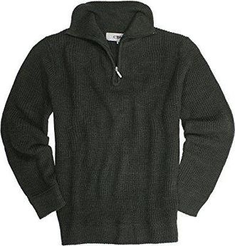 Skogen Pull Camionneur Olive de CDM en Grandes Tailles Jusquau 9XL, Taille:4XL