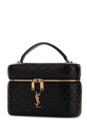 Saint Laurent Womens Black Leather Large Vanity Gaby Handbag Nero Borse A Mano