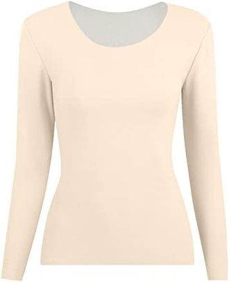 Generic Sous-v&ecirc;tement thermique en laine pour homme - Automne et hiver - Grande taille - Fonction de compression, beige, 3XL