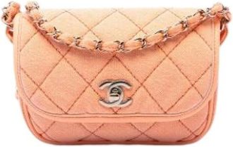 Chanel Sac bandouli&egrave;re matelass&eacute; doccasion - Femme - Pre-owned - Orange - Taille: ONE Size