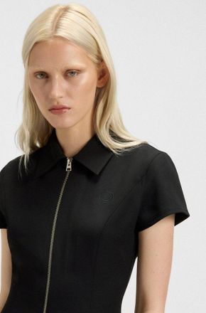 HUGO BOSS Polokleid Kahuma Rockteil mit Kellerfalten
