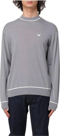 Emporio Armani Homme, Pulls, Gris, Taille: S Pull en laine mérinos à col montant