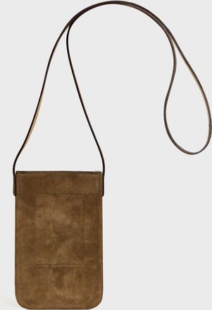 Gerard Darel Porte t&eacute;l&eacute;phone en cuir velours int&eacute;rieur m&eacute;tallis&eacute; - LADYPHONE - Toundra