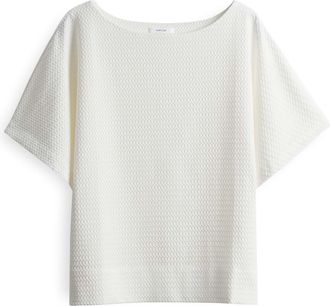 OPUS Damen Kurzarmshirt | Strukturiertes Shirt SUPPI Batwing Fit aus BCI Cotton Mix Milk, 36