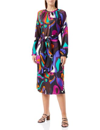 Seidensticker Damen Regular Fit Blusenkleid Langarm Kleid, Schwarz, 40 EU