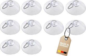 Westmark Saughaken - 10 transparente Saugnapf-Haken &Oslash; 20 mm ohne Bohren, wiederverwendbar, f&uuml;r Bad, K&uuml;che, Weihnachtsdeko & Lichterketten, Made in Germany - Ku