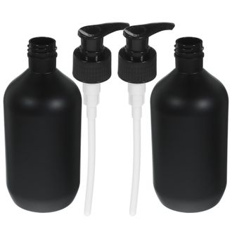 Angoily 2 St&uuml;ck Pack 500ml Pumpspender aus Kunststoff Leer Nachf&uuml;llbar f&uuml;r Shampoo Lotion Handseife und Sp&uuml;lmittel in Schwarz Wiederverwendbarer Fl&uuml;ssigseifen