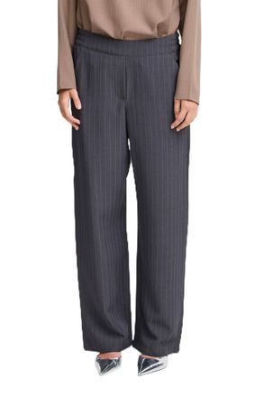 b.young BYMmidde Damen Hose Stoffhose Pants mit Eingrifftaschen Straight fit, Gr&ouml;&szlig;e:38, Farbe:Dark Grey Mel. Pinstripe Mix (203922)