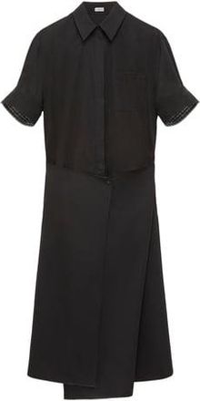 Loewe Robe portefeuille en gabardine de coton et soie