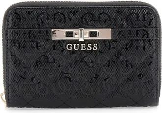 Guess Femme, Accessoires, Noir, Taille: ONE Size Portefeuille Compact avec Fermeture Éclair