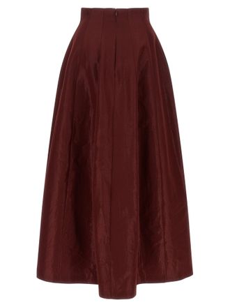 Alberta Ferretti Triacetate Maxi A-Line Skirt - Burgundy