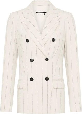 Marc Aurel Femme, Vestes, Beige, Taille: 44 FR Viscose-Linen Stripe Blazer