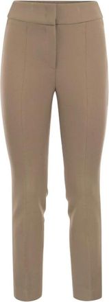 PESERICO Femme, Pantalons, Beige, Taille: 46 FR Pantalon Tailleur avec Ceinture Contrast&eacute;e