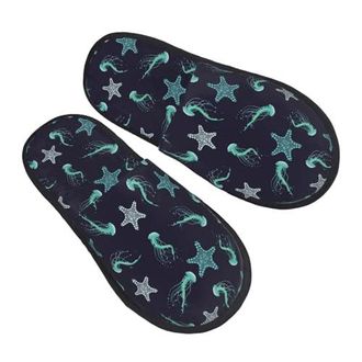 Generic Pantoufles En Feutre &Eacute;toile De Mer Verte Lavables Pantoufles Cozy Chaussons Maison Pour Homme Automne H&ocirc;tel L