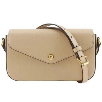 Gucci Pre-owned GG Super Mini Shima Leder Schultertasche - - Pre-owned - Damen - Beige - ONE SIZE