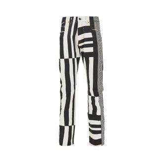 Versace Bedruckte Jeans mit geradem Bein - - Jeans - Herren - Wei&szlig; - W34