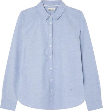 Springfield Damen CamisaOxfordDeAlgodónYElastano.Logotipobordado. Halbtailliertes Oxford-Hemd, Himmelblau 2, 34