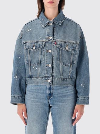 Levi's Veste en jean courte avec cristaux et manches ballon