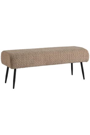 MID.YOU Mid.you Hockerbank, Hellbraun, Metall, Textil, 1-Sitzer, 110x41x43 cm, Esszimmer, B&auml;nke, Sitzb&auml;nke