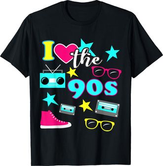 Mapanoli Design I love the 90 - Retro 90er Jahre T-Shirt
