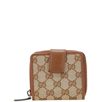Gucci Portefeuille en toile Pre-owned - Femme - Pre-owned - Beige - Taille: ONE Size