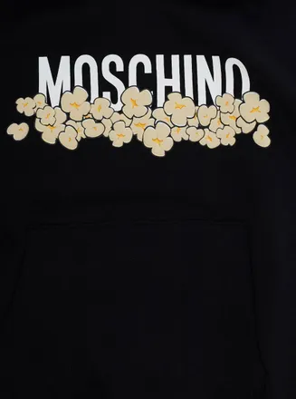 Moschino Logo-Embroidered Cotton Sweatshirt - Black