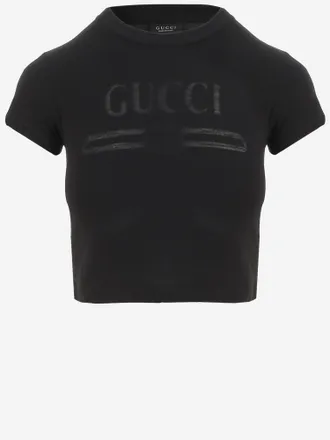 Gucci Womens T-Shirt Cotton Blend Black T-Shirts & Jerseys