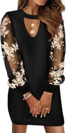 Onsoyours Robe Femmes Casual Long Tops Automne Hiver Fermeture Éclair Manches Longues Robe Pullover Tunique Ample Couleur Unie Épaissie Crochet Mini Robe Sweat 