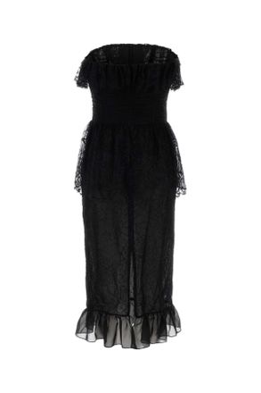 Alessandra Rich Womens Silk Dress Black