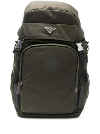 Prada logo-plaque backpack - Gr&uuml;n