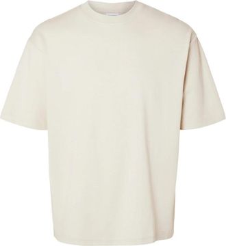 Selected Lockerer Oscar Tee in Hafermehl - - Tops - Herren - Beige - S