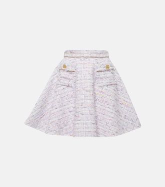 Nina Ricci Mini-jupe en tweed de coton mélangé