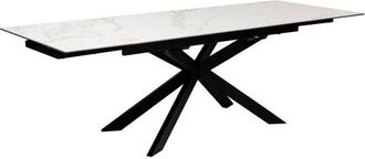 Atmosphera Atmosphera - Table à Manger Extensible Effet Marbre Boot 160-240cm Blanc