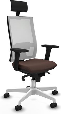 Piqueras y Crespo Atmungsaktiver Stuhl mit 2D-Armlehnen, h&ouml;henverstellbarer Lendenwirbelst&uuml;tze und festem Kopfteil, ausgestattet mit Sincro 5 Positionen und eingespritz